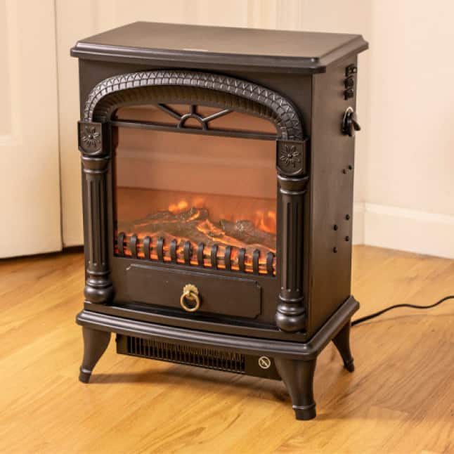 Comfort Zone 5120 BTU Electric Fireplace Heater Furnace with LED ...