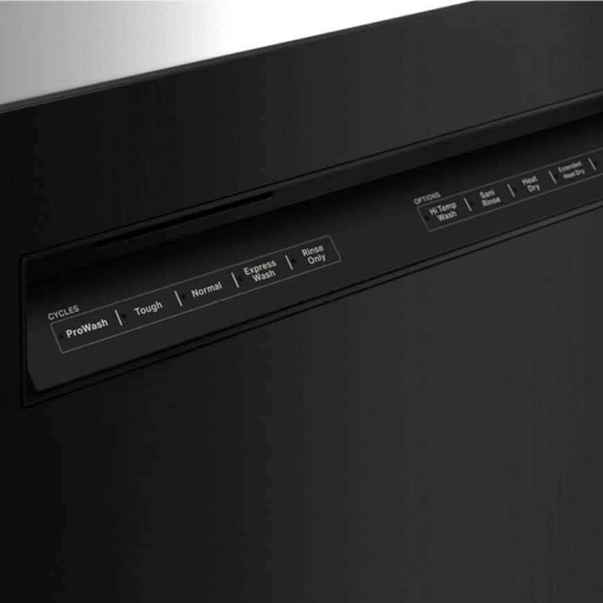 KitchenAid 24 in. Black Front Control Tall Tub Dishwasher with ...