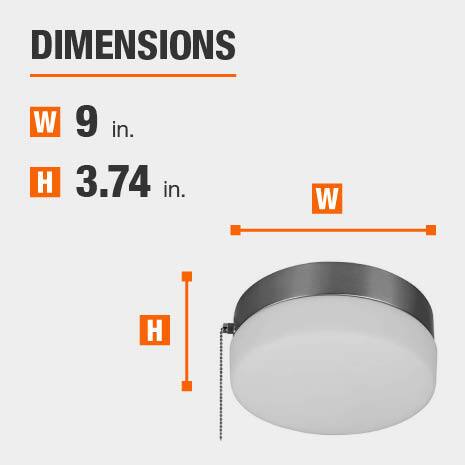 Hampton Bay Hanafin 9 in. Light Brushed Nickel Integrated LED Ceiling ...