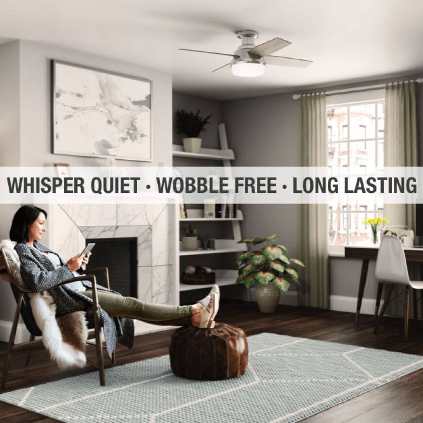 Hunter Cavera II 52 in. Indoor Matte Nickel Wifi-Enabled Smart Ceiling ...