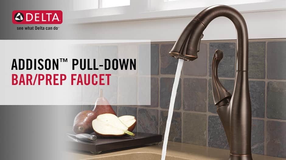 Delta Addison Single-Handle Pull-Down Sprayer Bar Faucet with MagnaTite ...