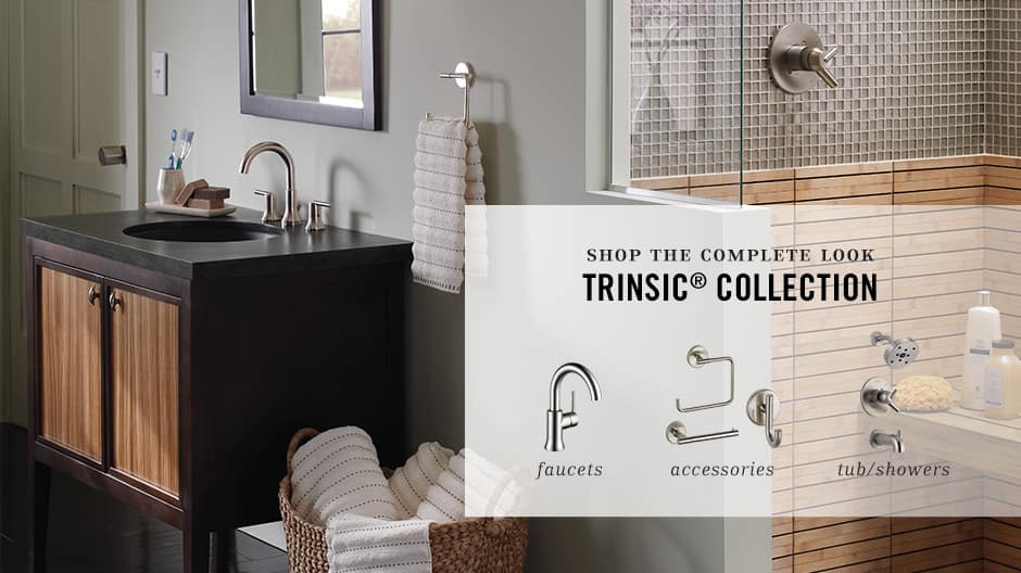 Delta Trinsic 1-Handle Wall Mount Bathroom Faucet Trim Kit in Matte ...