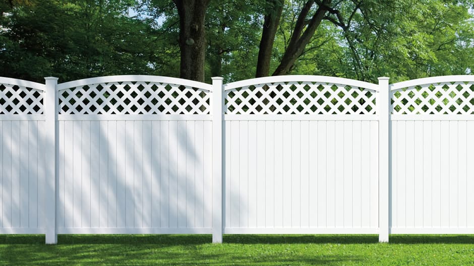 Veranda Lewiston 6 ft. H x 6 ft. W White Vinyl Arched Lattice Top ...