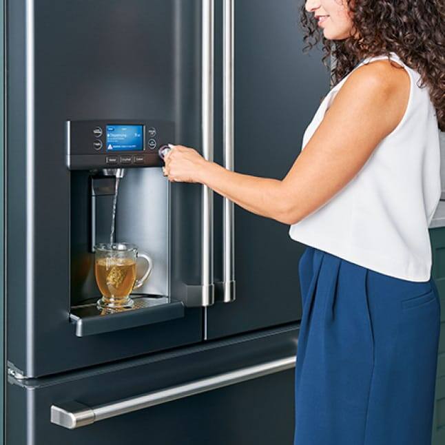 Cafe 27.8 cu. ft. Smart French Door Refrigerator with Hot Water ...