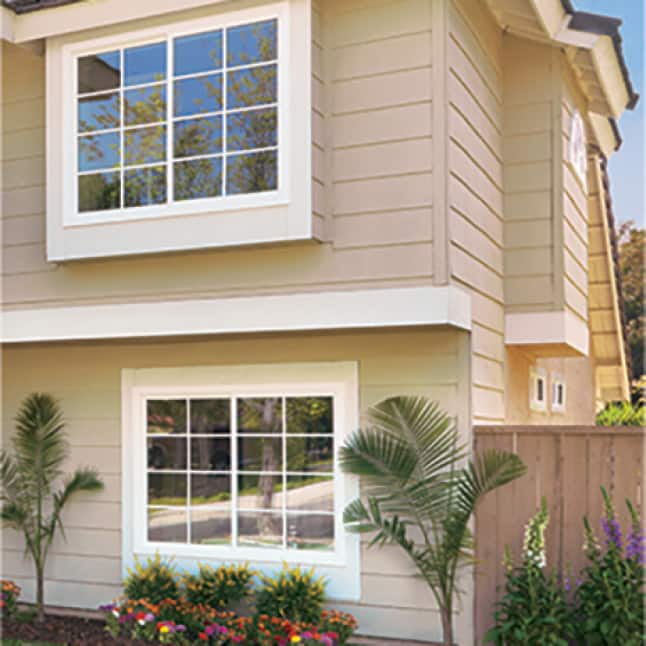 JELD-WEN 23.5 in. x 23.5 in. V-4500 Series Desert Sand Vinyl Right ...