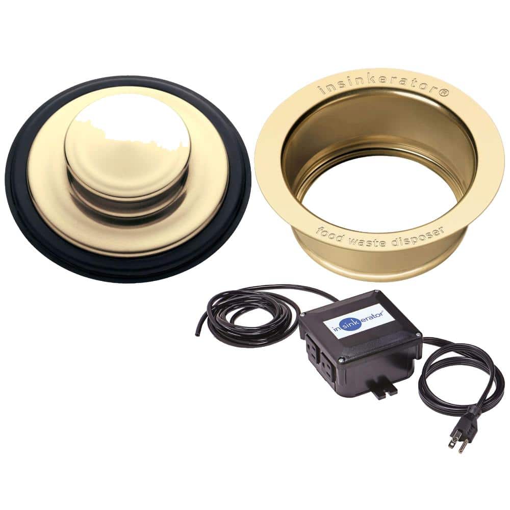 InSinkErator Gold Sink Flange, Stopper & Air Switch Decorative Garbage ...