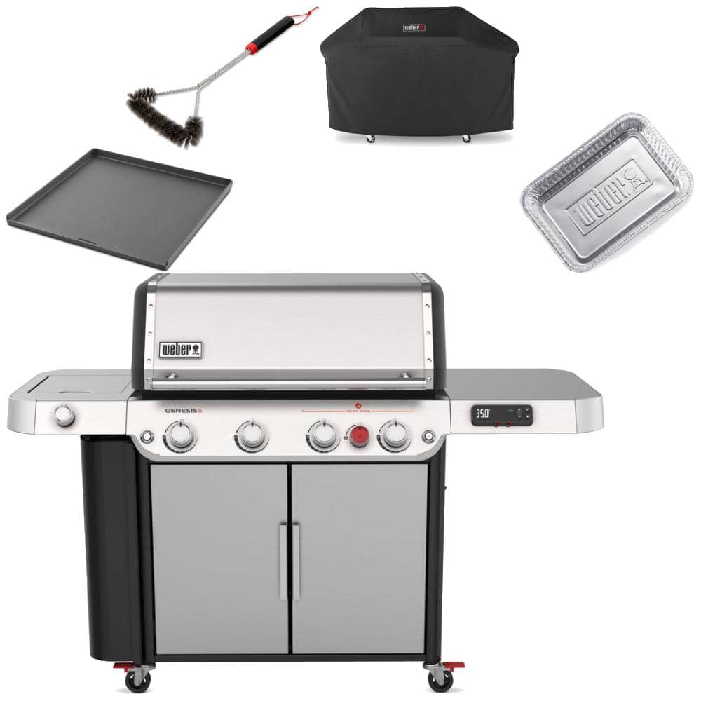 Genesis Smart SPX-435 4-Burner Liquid Propane Gas Grill in Stainless ...