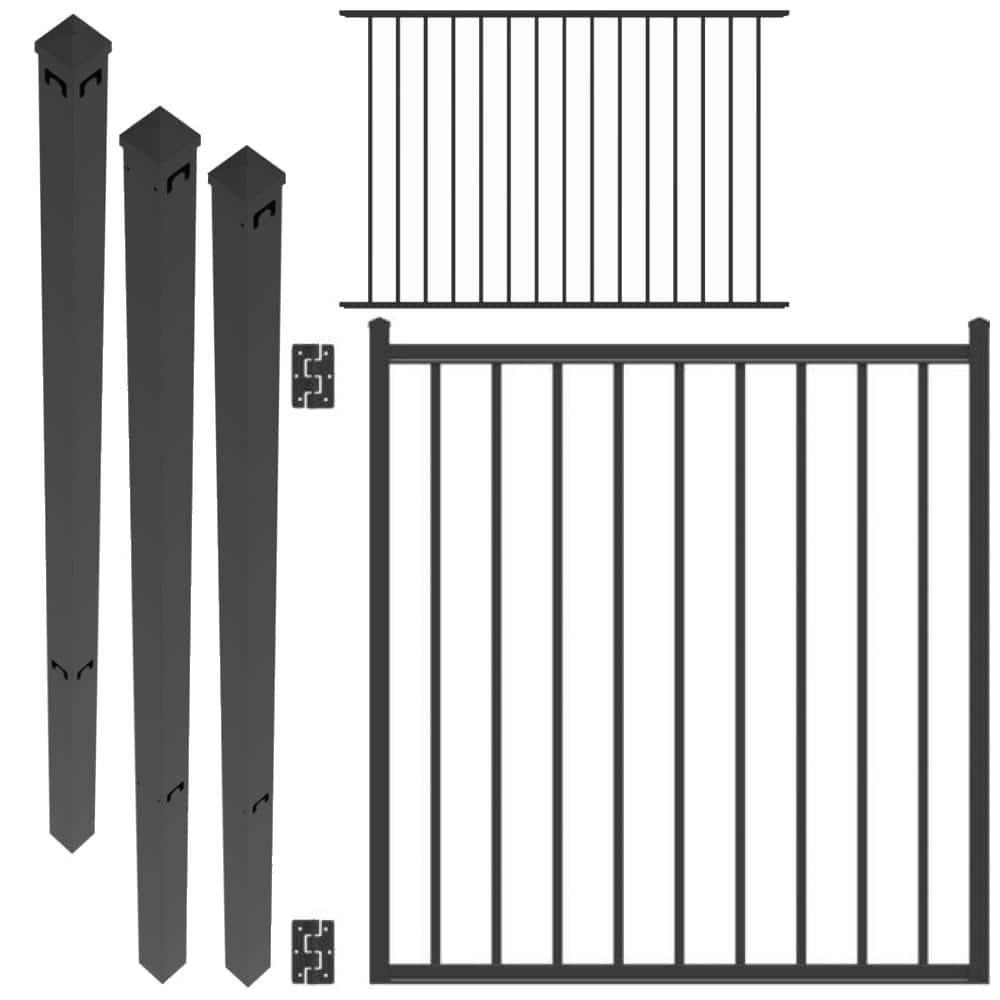 TuffBilt Black Aluminum Fence Bundle - The Home Depot