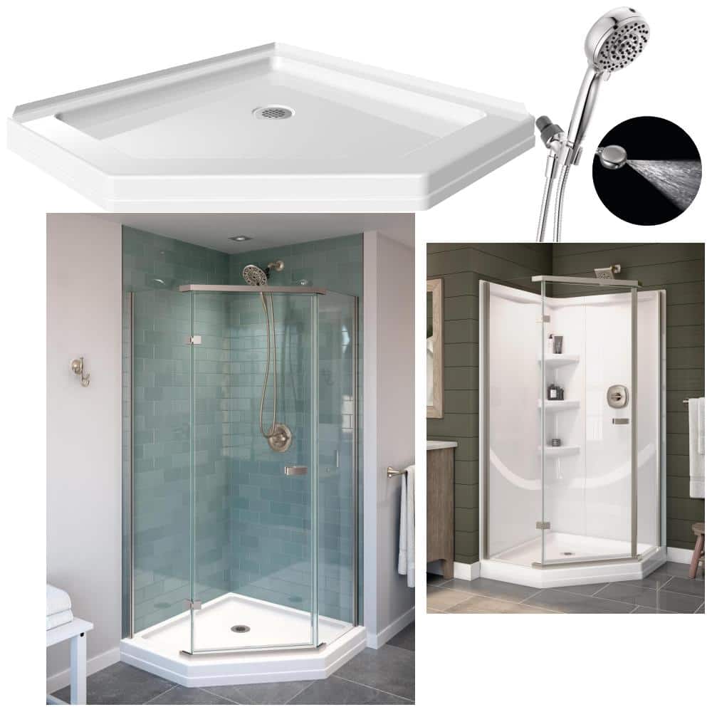 Delta Neo-Angle Corner Shower with Proclean Shower Head Bundle - The ...