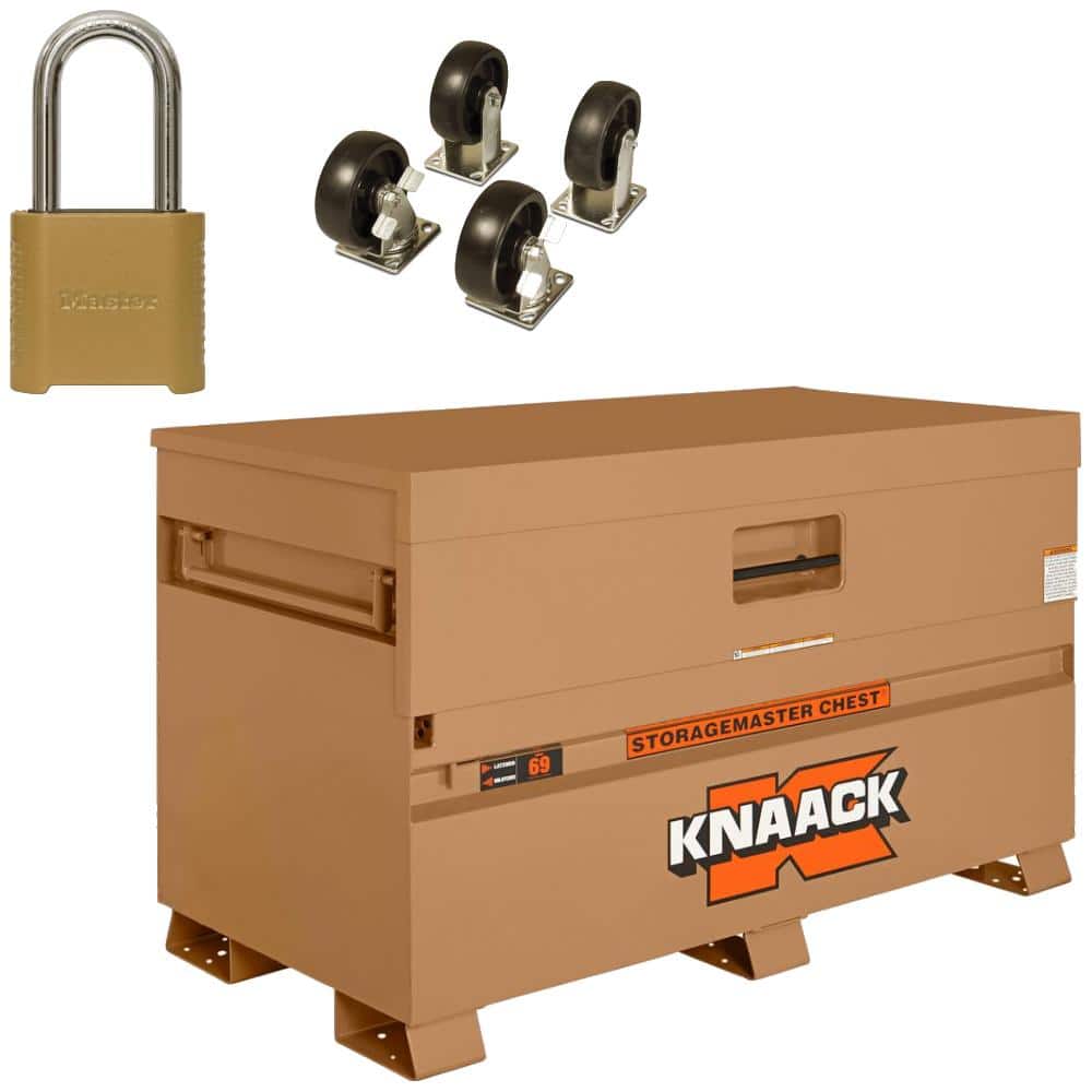 KNAACK 60 in. W x 30 in. L x 34 in. H, Steel Jobsite Storage Piano Box ...