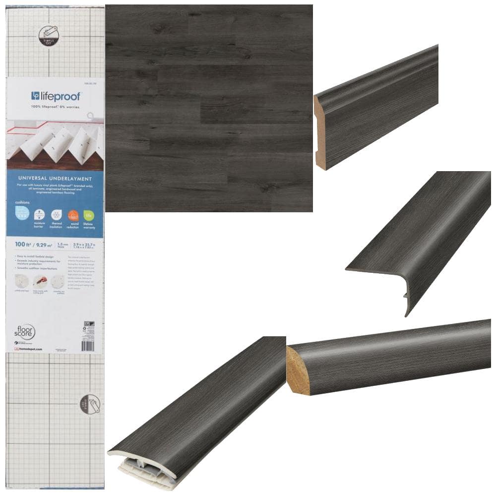 Lifeproof Brooks Oak 22 MIL x 8.7 in. W x 48 in. L Luxury Vinyl Plank ...