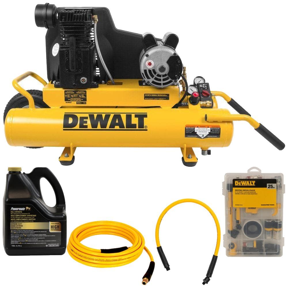 DEWALT 8 Gallon Wheelbarrow Air Compressor Kit Bundle - The Home Depot