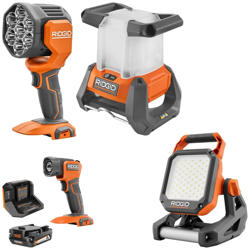 RIDGID 18V Ultimate Cordless Lighting Bundle - The Home Depot