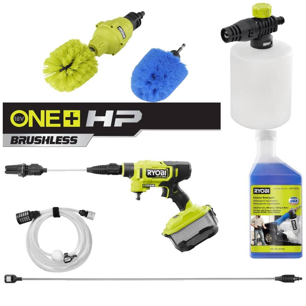 Ryobi ONE HP 18V Brushless EZClean 600 PSI 0.7 GPM Cordless Cold Water ...