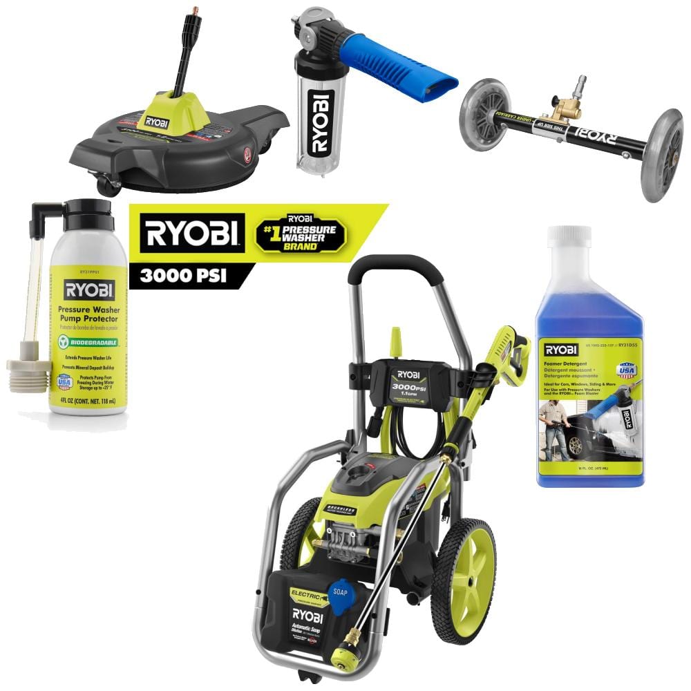 3000 PSI 1.1 GPM Cold Water Electric Pressure Washer Bundle - The Home ...