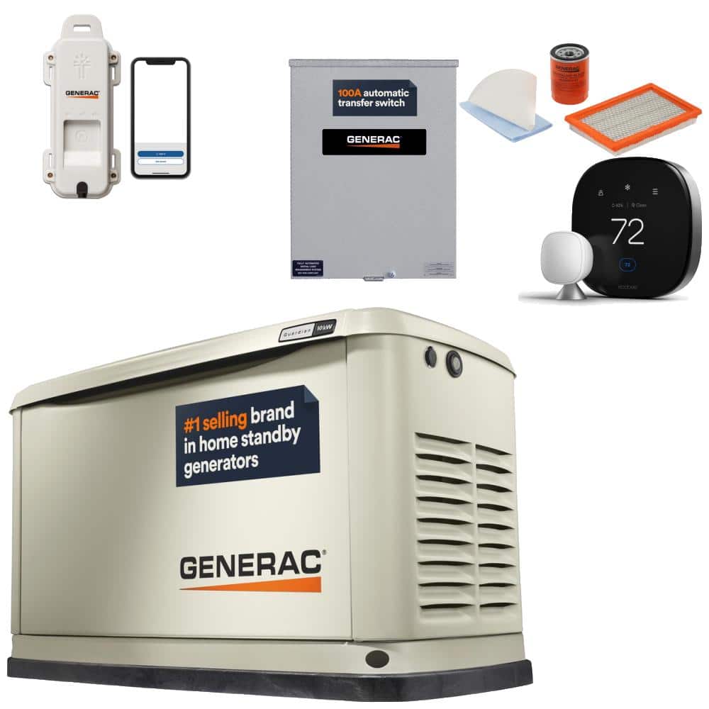 Generac 10kW whole house home standby generator bundle - The Home Depot