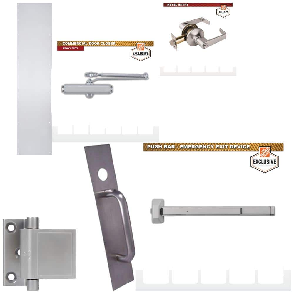 Universal Hardware Aluminum Heavy Duty Commercial Door Closer Bundle ...