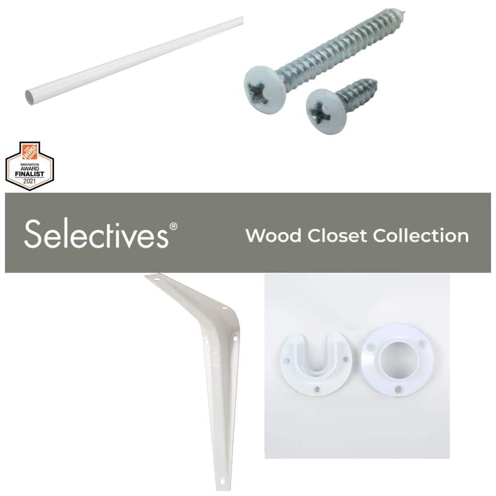 Everbilt White Shelf Bracket and Closet Accessories Bundle - The Home Depot