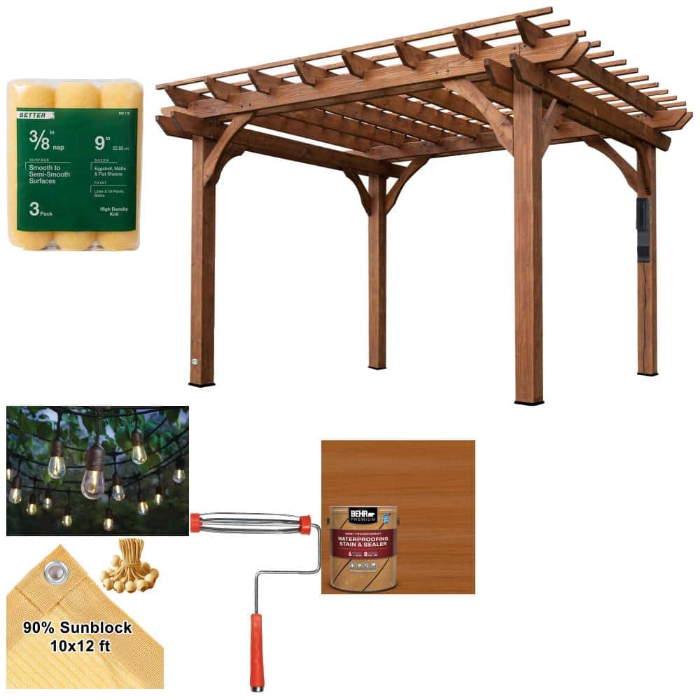 Traditional All Cedar Pergola Bundle - The Home Depot