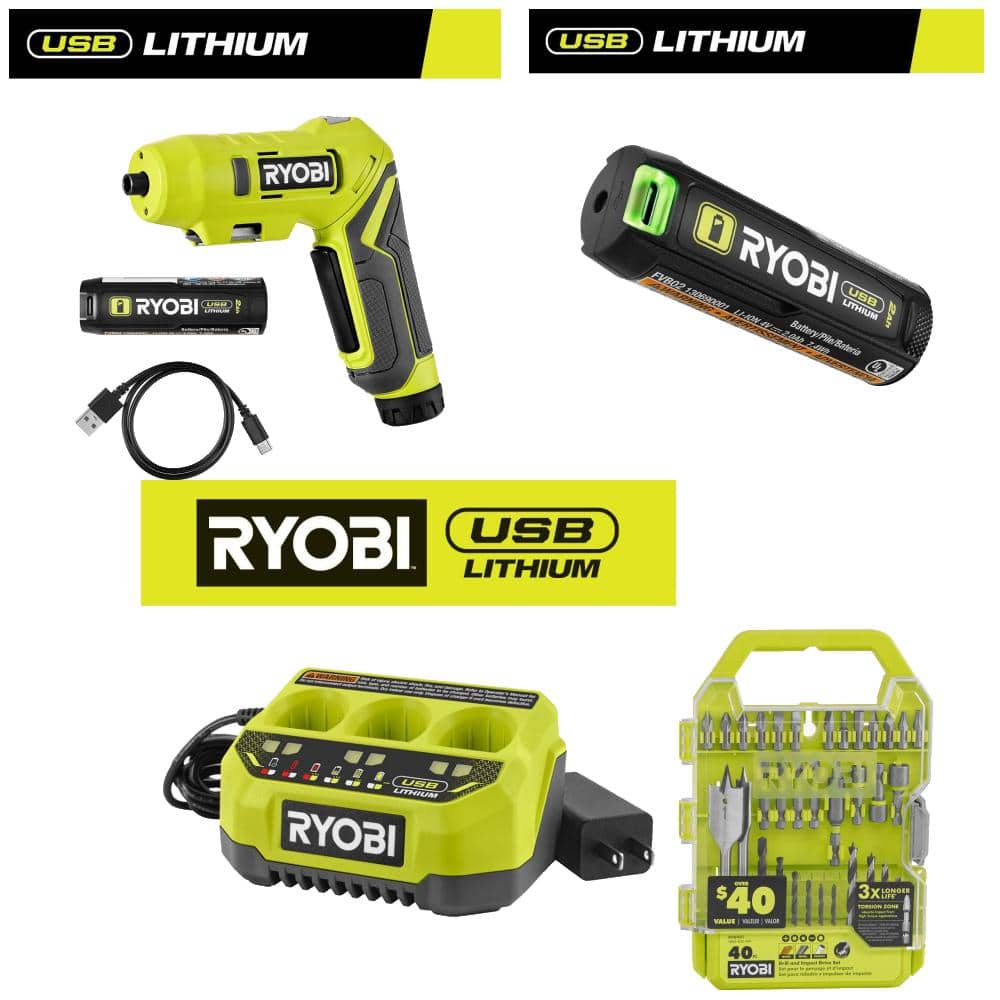 RYOBI USB Lithium Screwdriver Bundle - The Home Depot
