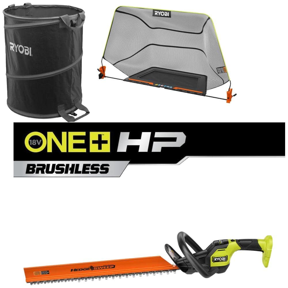 Ryobi ONE HP 18V Brushless 24 in. Cordless Battery Hedge Trimmer Tool ...