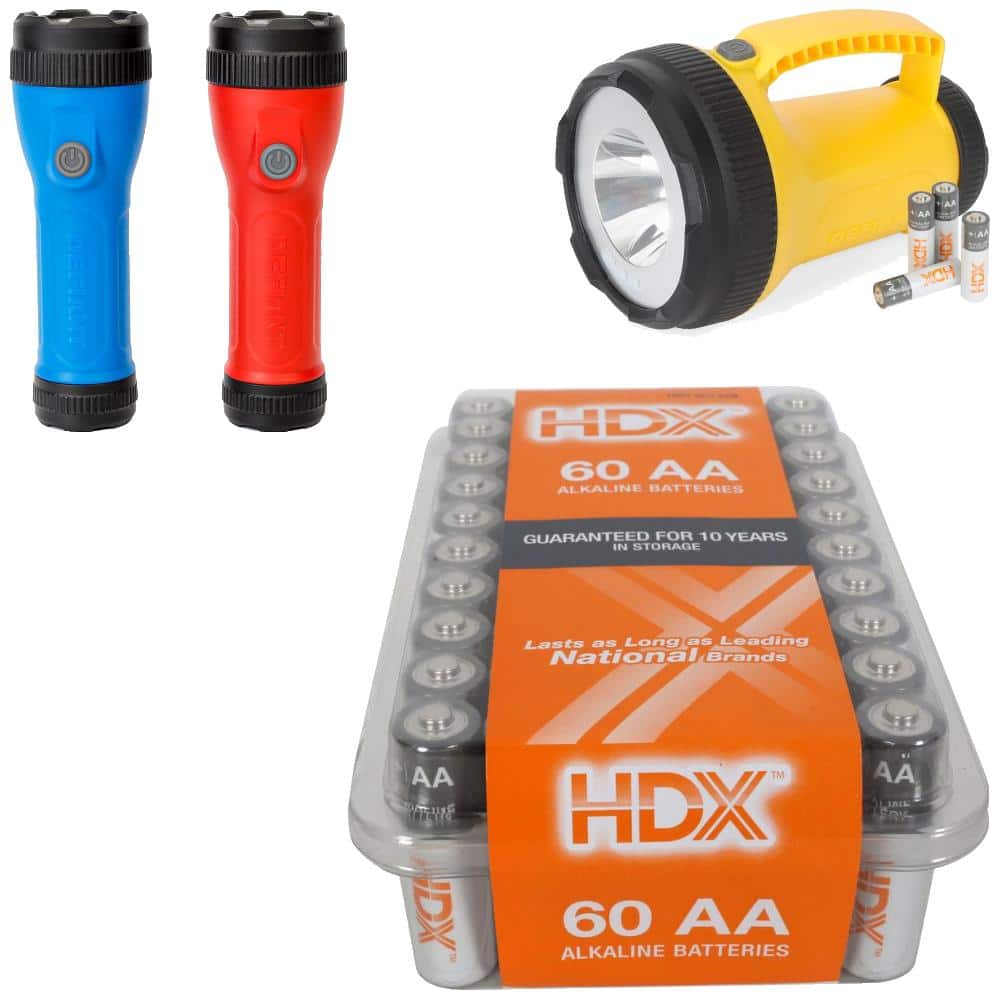 Defiant 75 Lumens Flashlight 2 Pack and 200 Lumens Floating LED Lantern ...