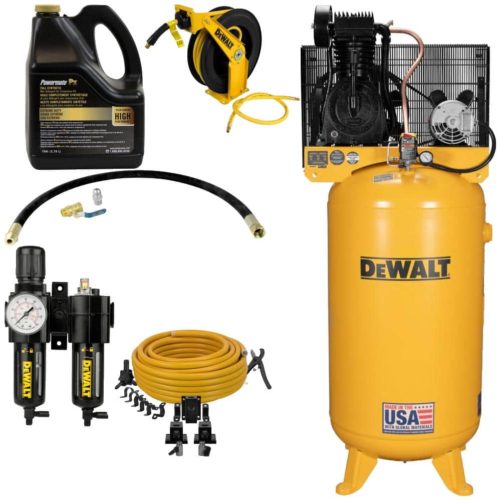 Oil Lubricated Vertical Air Compressor Bundle - The Home Depot