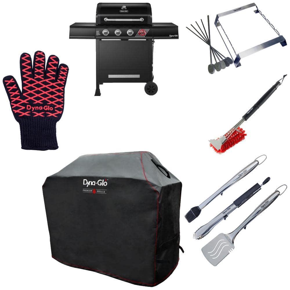 4-Burner Propane Gas Grill in Matte Black with TriVantage ...